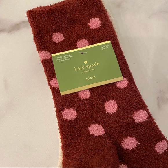 kate spade | Accessories | Kate Spade Nonslip Fuzzy Polka Dot Pink ...